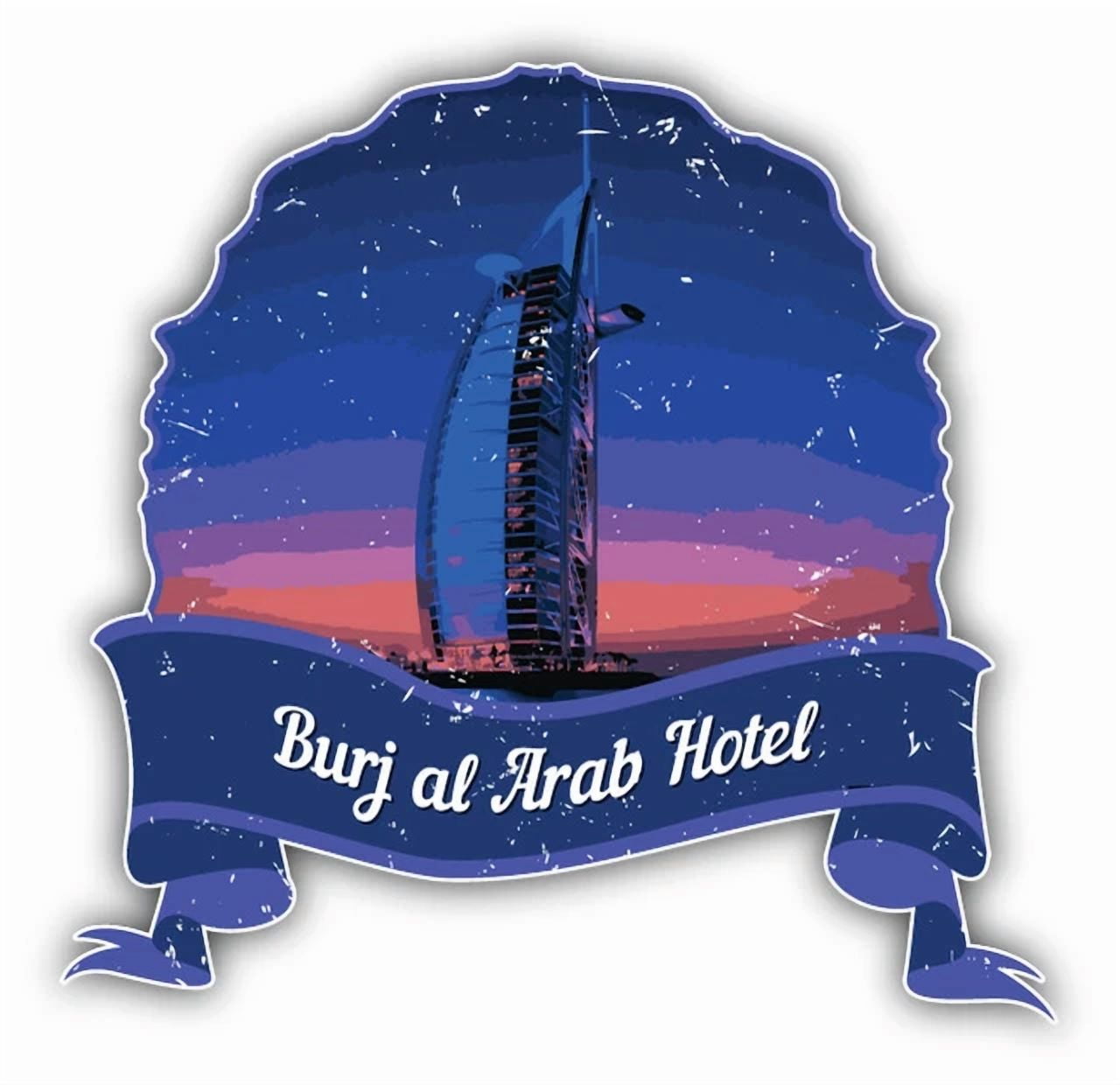 DOPASTICKER The Burj Al Arab Hotel Dubai World Landmark Sticker Decal ...