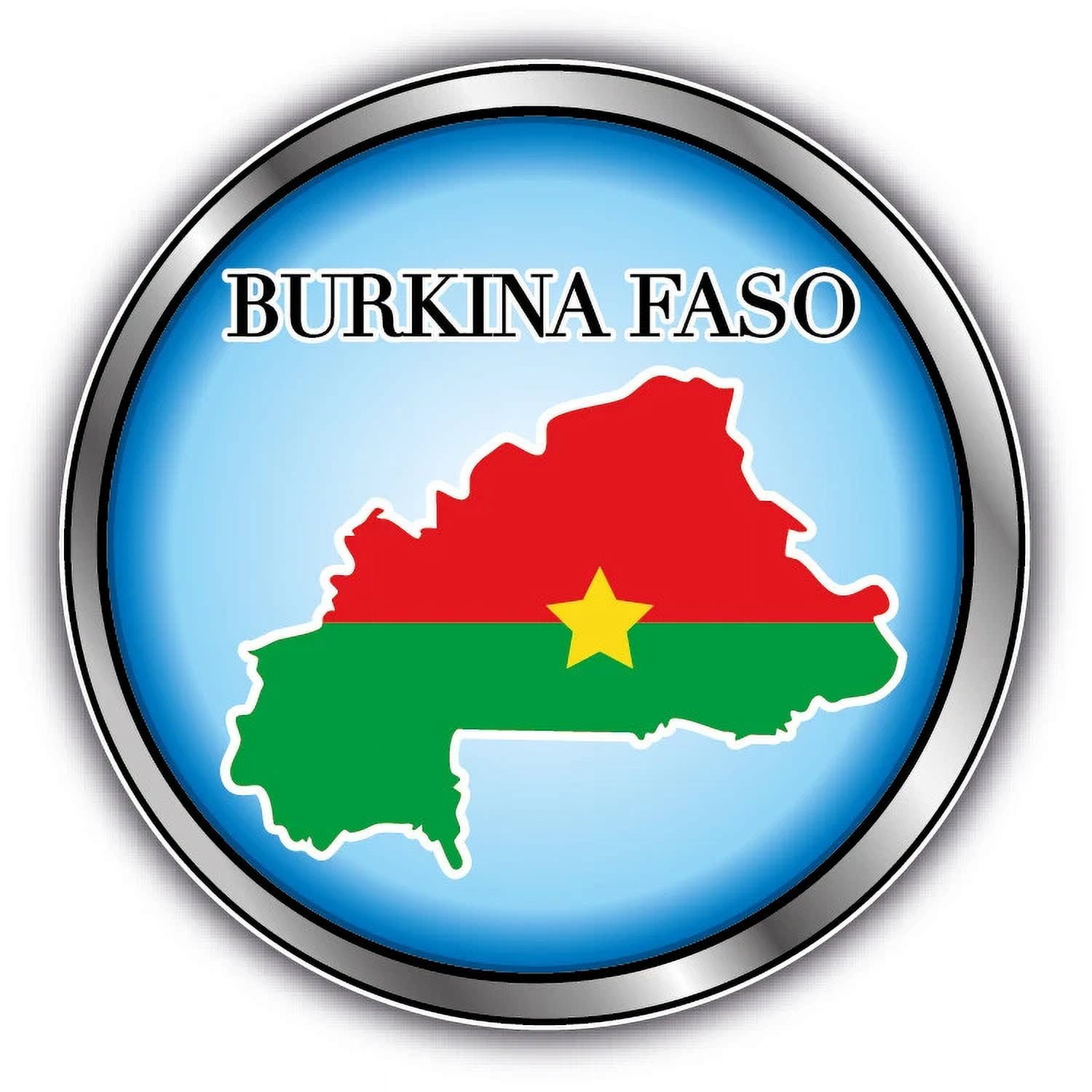 DOPASTICKER Burkina Faso Map Flag Glossy Car Bumper Sticker Decal Gift ...