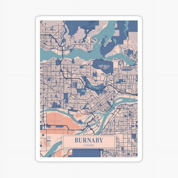 DOPASTICKER Burnaby City Map Sticker Phone Decal Water Bottle Stickers ...