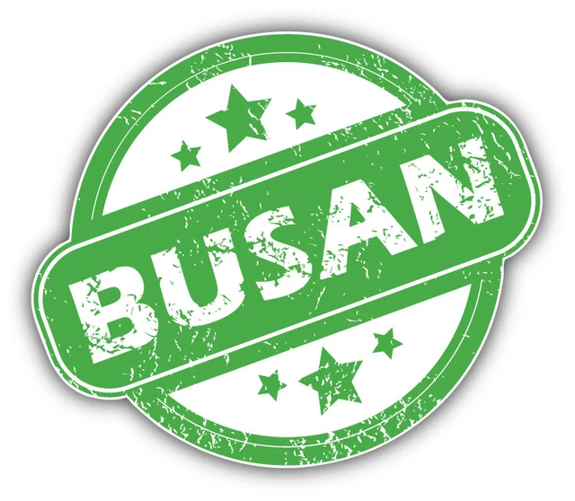 DOPASTICKER Busan Grunge Rubber Travel Sticker Decal Phone Decal Water ...