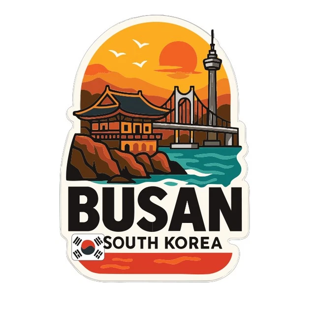 DOPASTICKER Busan South Korea Sticker Decal City Skyline Landmark ...