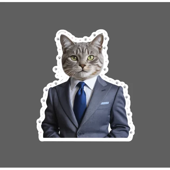 DOPASTICKER Business Cat Sticker Money Suit Tie Work Sales Finance ...