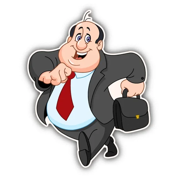 DOPASTICKER Businessman Cheerful Cartoon Sticker Decal Phone Decal ...