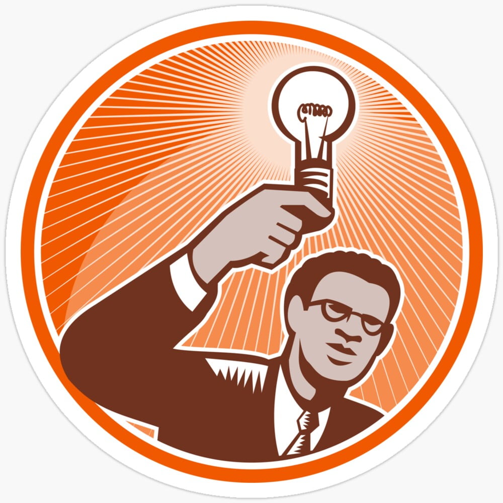 DOPASTICKER Businessman Holding Lightbulb Sticker Phone Decal Water ...