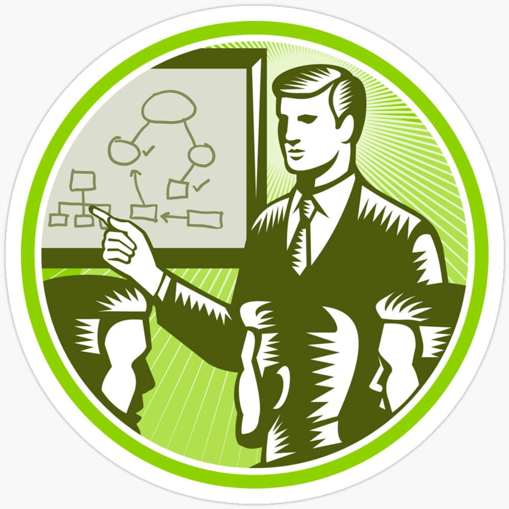 DOPASTICKER Businessman Presenting Boardroom Sticker Phone Decal Water ...