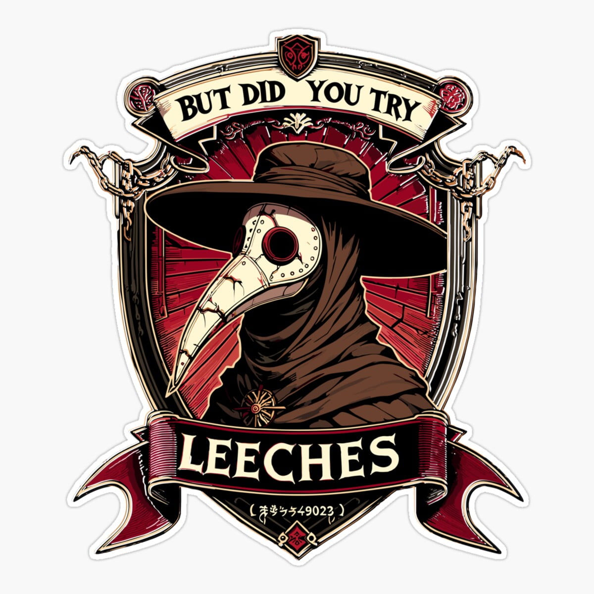 DOPASTICKER But Did You Try Leeches ? Plague Doctor Sticker, Phone ...