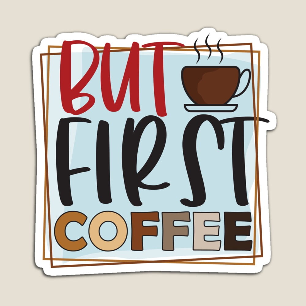 DOPASTICKER But First Coffee, Coffee Fan Sticker Decorative Laptop ...
