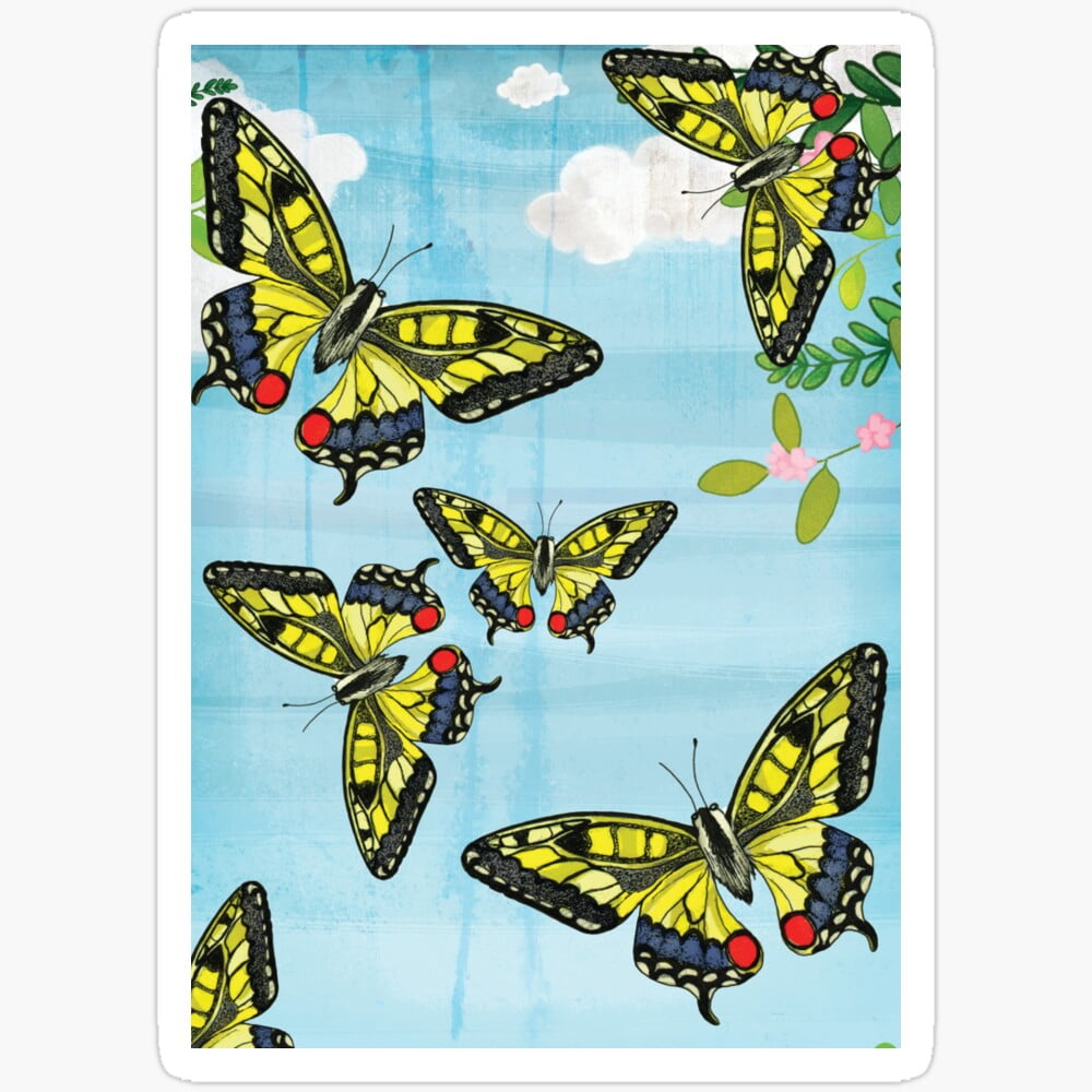 DOPASTICKER Butterflies Sticker Phone Decal Water Bottle Stickers, Cars ...