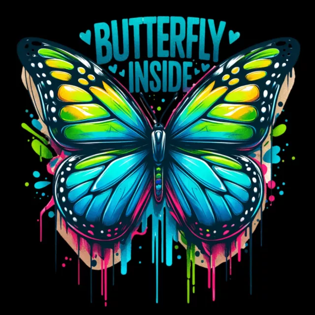 DOPASTICKER Butterfly Sticker Inside Graffiti Paint Drip Street Art ...