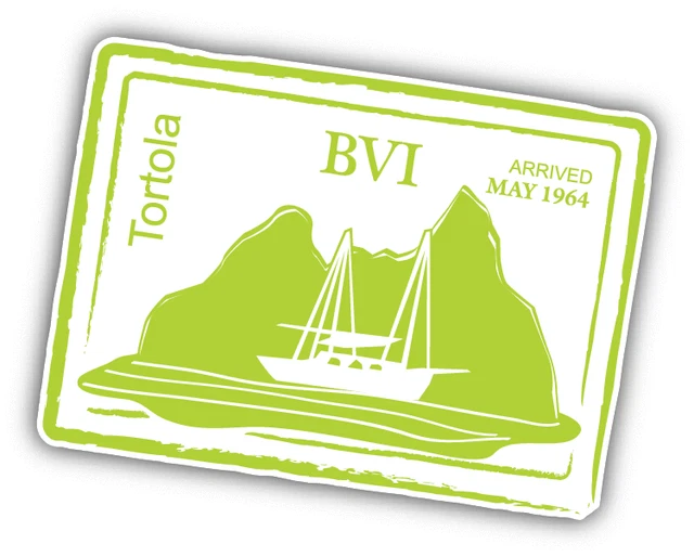 DOPASTICKER Bvi Passport Stamp Tortola Retro Sticker Decal Phone Decal ...