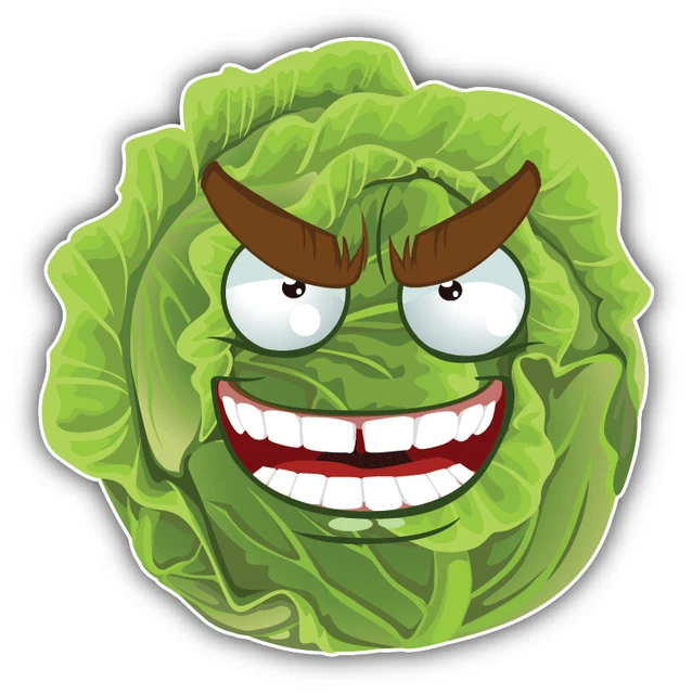 DOPASTICKER Cabbage Angry Cute Cartoon Sticker Decal Phone Decal Water ...