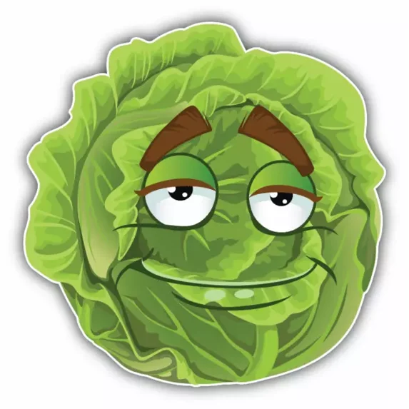 DOPASTICKER Cabbage Calm Smile Cute Cartoon Sticker Decal Phone Decal ...