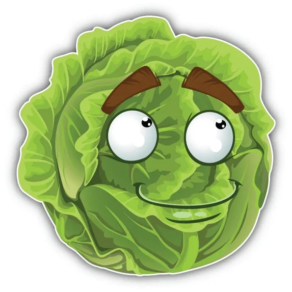 DOPASTICKER Cabbage In Love Cute Cartoon Sticker Decal Phone Decal ...