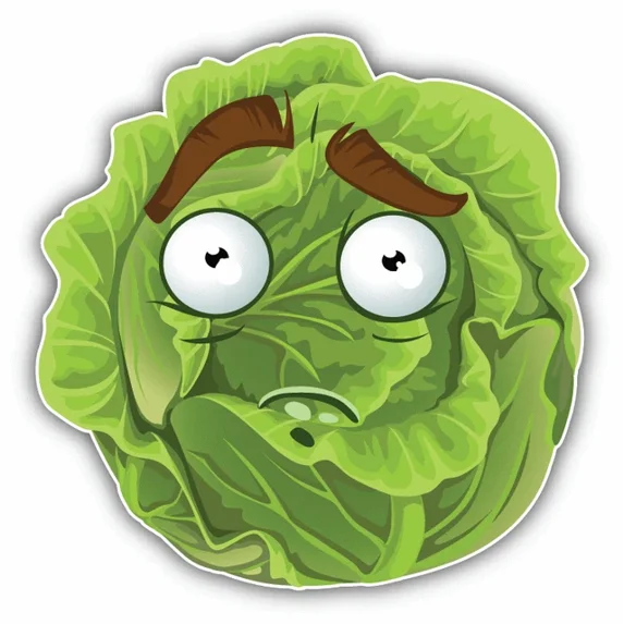 DOPASTICKER Cabbage Pained Smile Cute Cartoon Sticker Decal Phone Decal ...