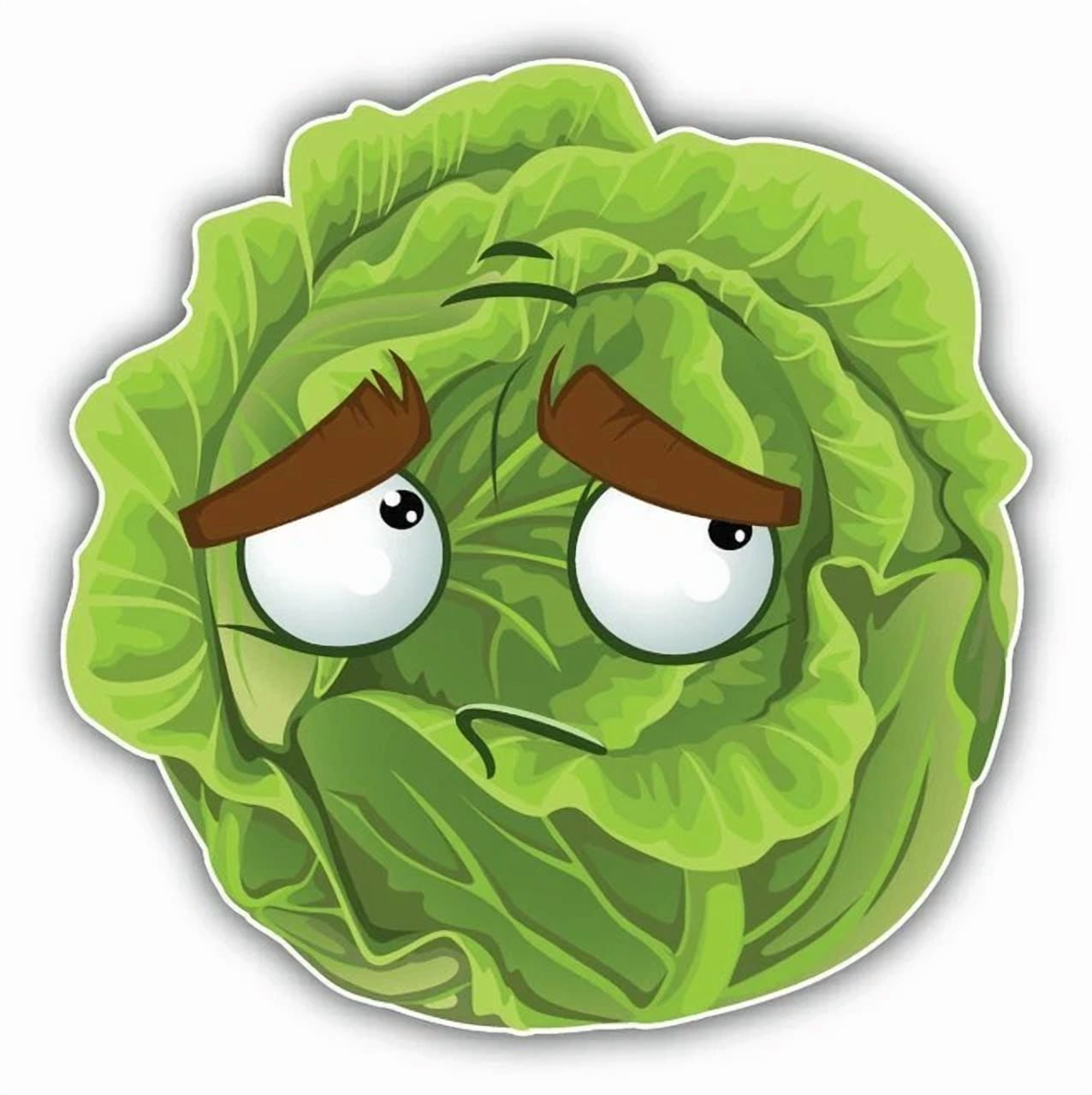 DOPASTICKER Cabbage Resentful Smile Cute Cartoon Sticker Design Phone ...
