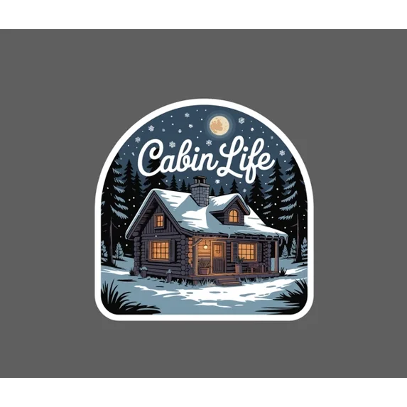 DOPASTICKER Cabin Life Stickernow Winter Scene Wildlife Sticker Phone ...