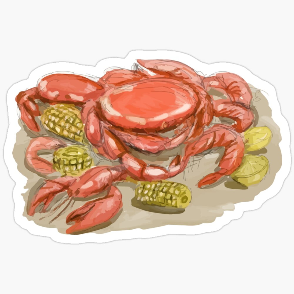 DOPASTICKER Cajun Seafood Watercolor Sticker Phone Decal Water Bottle ...