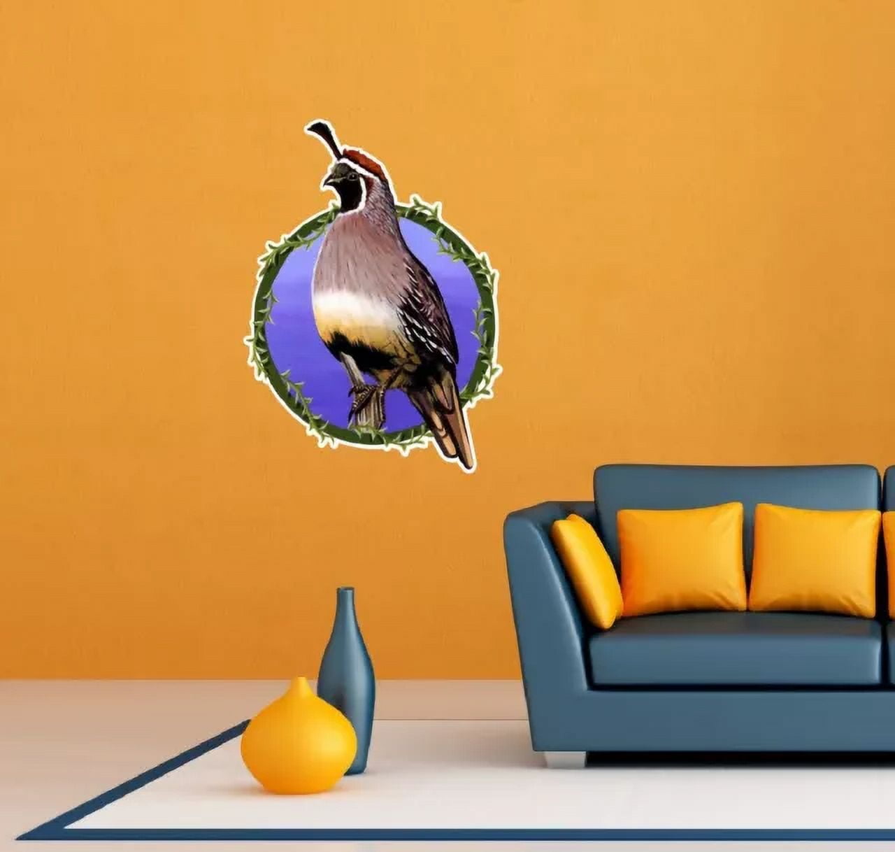 DOPASTICKER California Quail Bird Birds Flying Wall Sticker Room ...