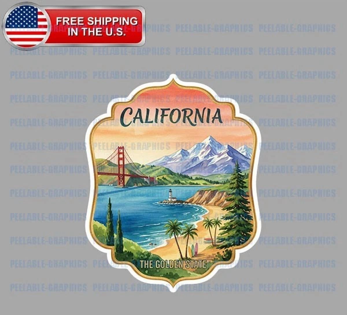 DOPASTICKER California State Sticker Souvenir Travel Sticker Phone ...