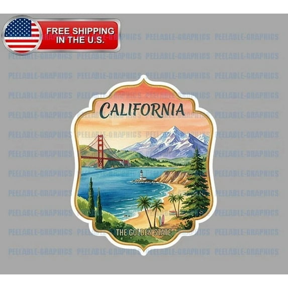 DOPASTICKER California State Sticker Souvenir Travel Sticker Phone ...