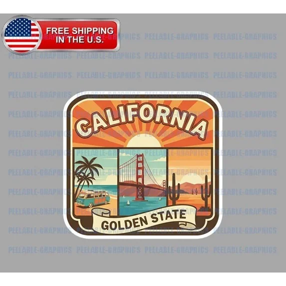 DOPASTICKER California State Sticker Souvenir Travel Sticker Phone ...