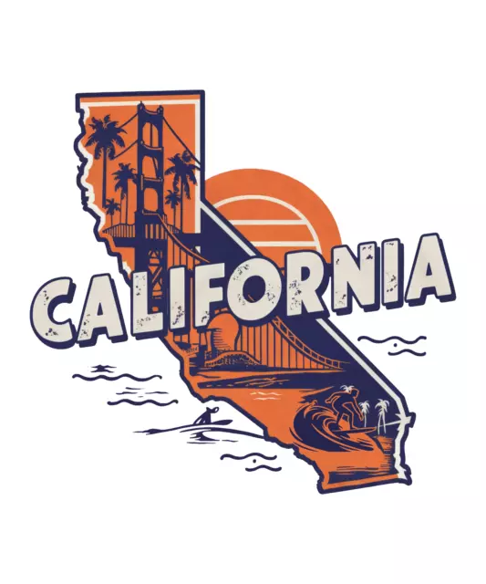 DOPASTICKER California State Sticker Usa Farmland Home Country Golden ...