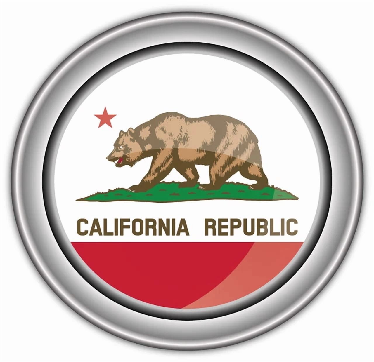 DOPASTICKER California Usa State Flag Silver Badge Sticker Decal Phone ...