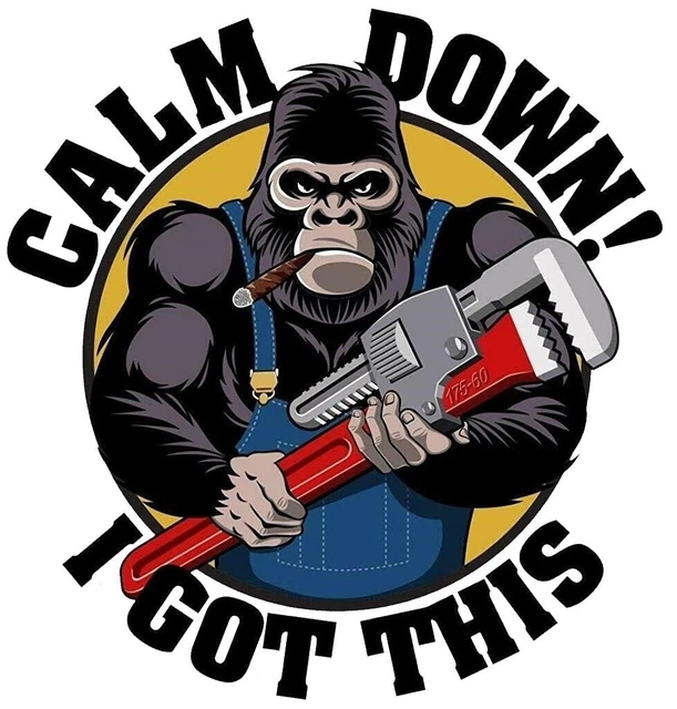 DOPASTICKER Calm Down I Got This Gorilla Sticker Hard Hat Sticker Phone ...