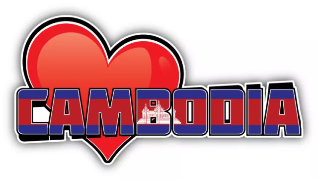 DOPASTICKER Cambodia Art Heart Flag Travel Sticker Decal Phone Decal ...