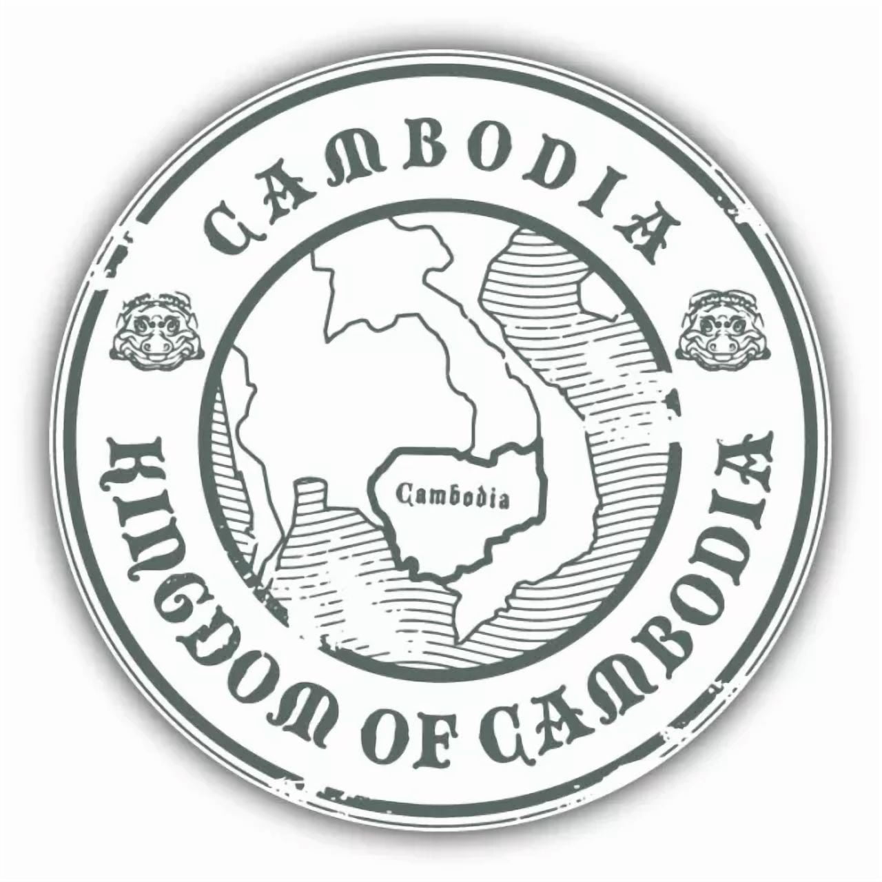 DOPASTICKER Cambodia Map Grunge Rubber Sticker Decal Phone Decal Water ...