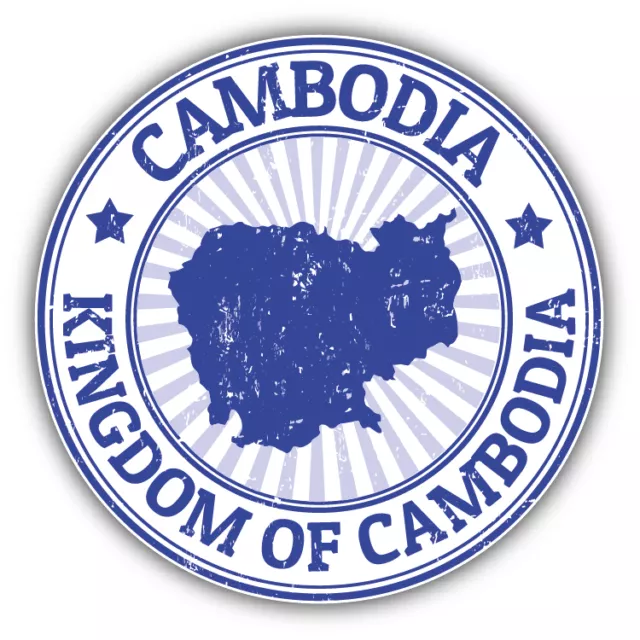 DOPASTICKER Cambodia Map Rubber Stamp Sticker Decal Phone Decal Water ...