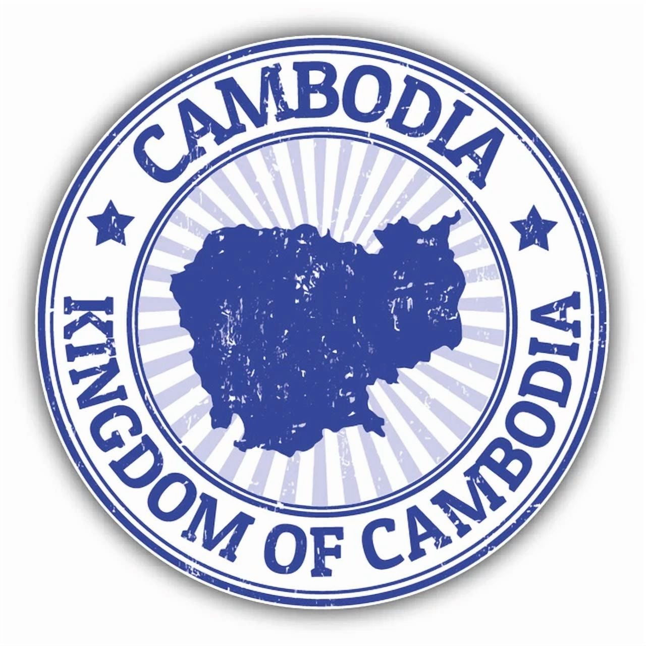 DOPASTICKER Cambodia Map Rubber Sticker Decal Phone Decal Water Bottle ...