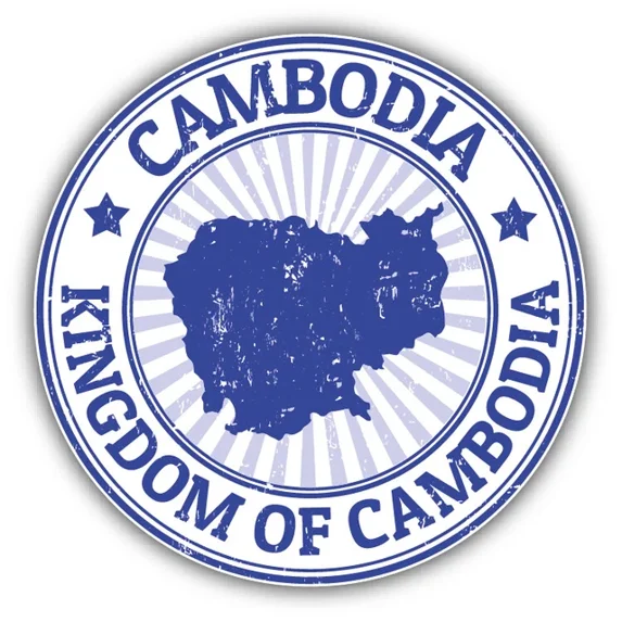 DOPASTICKER Cambodia Map Rubber Sticker Decal Phone Decal Water Bottle ...