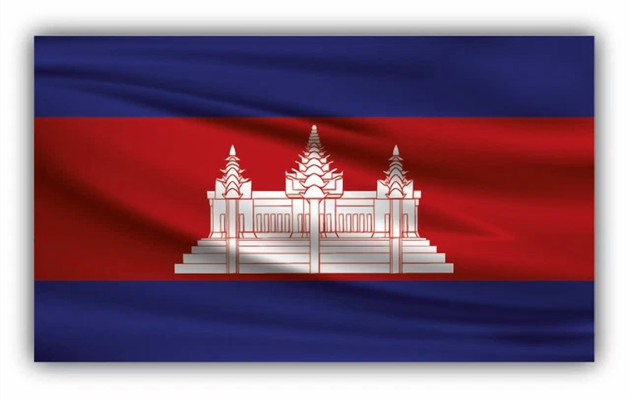 DOPASTICKER Cambodia Wavy Flag Car Sticker Phone Water Bottle Stickers ...