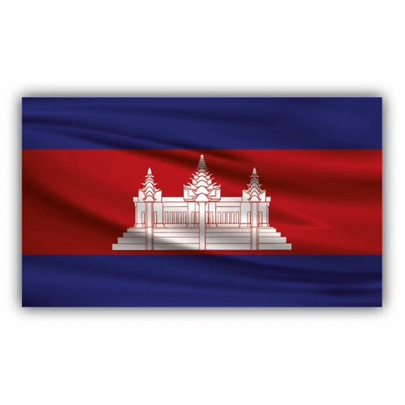 DOPASTICKER Cambodia Wavy Flag Car Sticker Phone Water Bottle Stickers ...