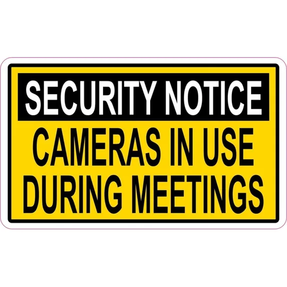 DOPASTICKER Cameras In Use During Meetings Sticker Phone Sticker, Latop ...
