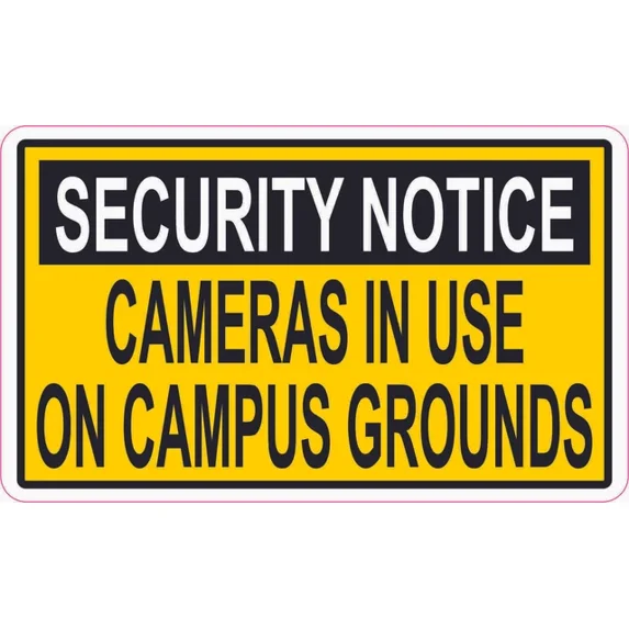 DOPASTICKER Cameras In Use On Campus Grounds Sticker Vehicle Sticker ...