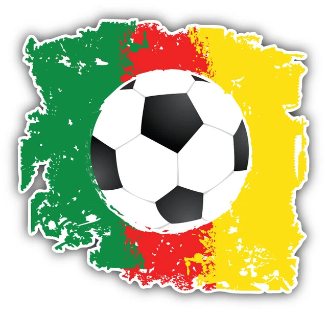 DOPASTICKER Cameroon Flag Soccer Ball Sticker Decal Phone Decal Water ...