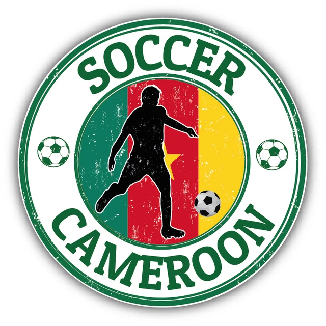 DOPASTICKER Cameroon Flag Soccer Team Grunge Rubber Stamp Sticker Decal ...
