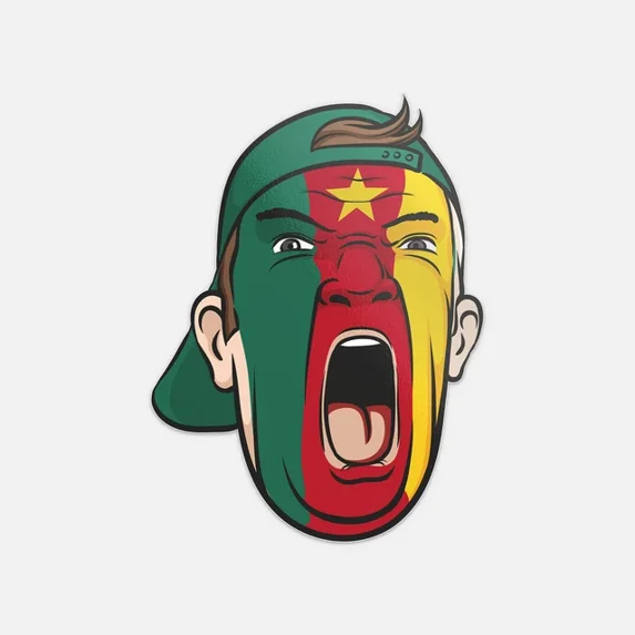 DOPASTICKER Cameroon Football Fan With National Flag Sticker Decal ...