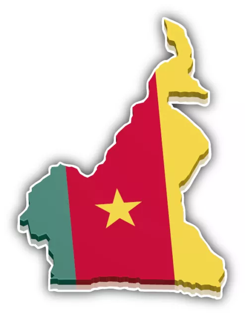 DOPASTICKER Cameroon Map Flag Car Sticker Phone Decal Water Bottle ...
