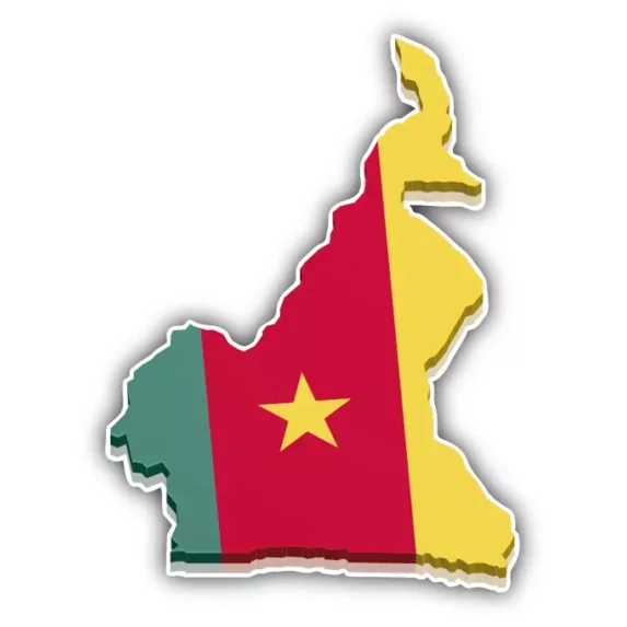 DOPASTICKER Cameroon Map Flag Sticker Decal Phone Decal Water Bottle ...