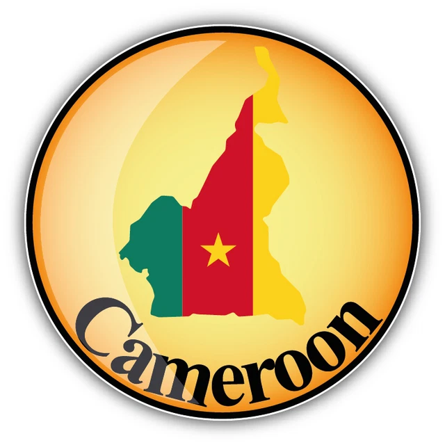 DOPASTICKER Cameroon Map Flag Sticker Decal Phone Decal Water Bottle ...