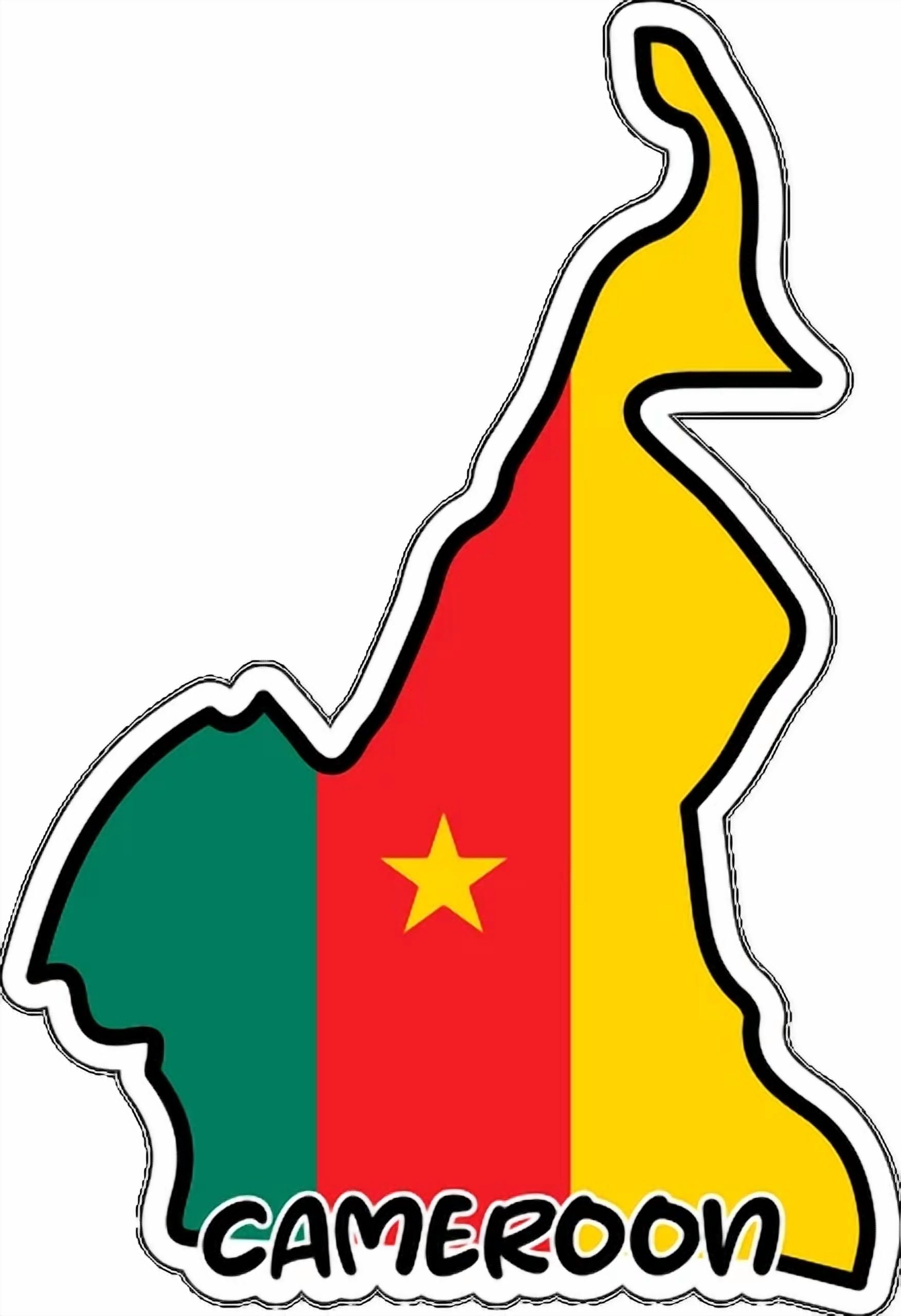DOPASTICKER Cameroon Map Flag Sticker Decal Phone Decal Water Bottle ...