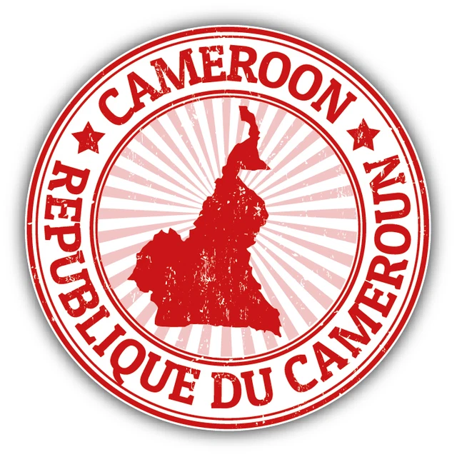 DOPASTICKER Cameroon Map Grunge Rubber Stamp Sticker Decal Phone Decal ...