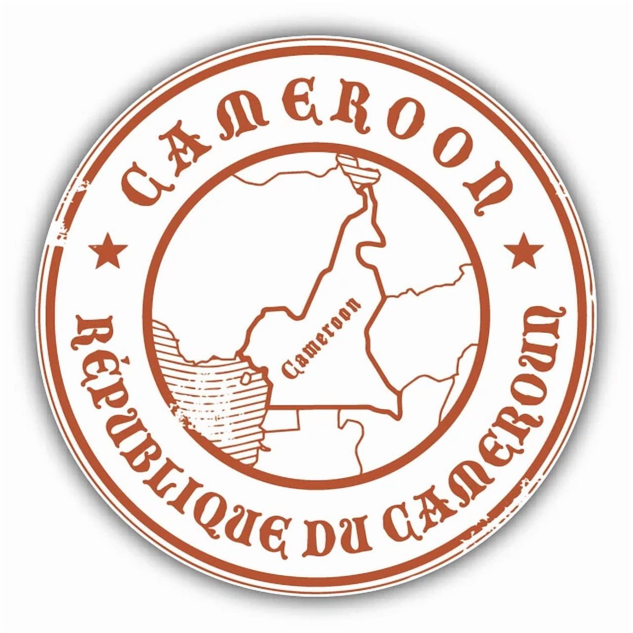 DOPASTICKER Cameroon Map Rubber Sticker Decal Phone Decal Water Bottle ...