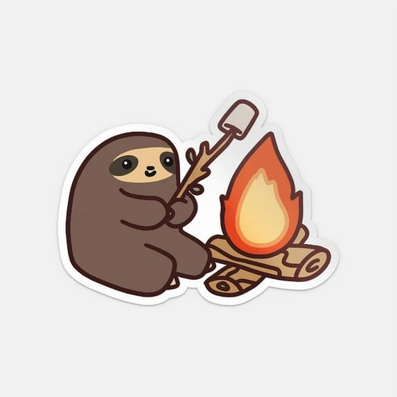 DOPASTICKER Campfire Sloth Sticker Decal Phone Decal Water Bottle ...