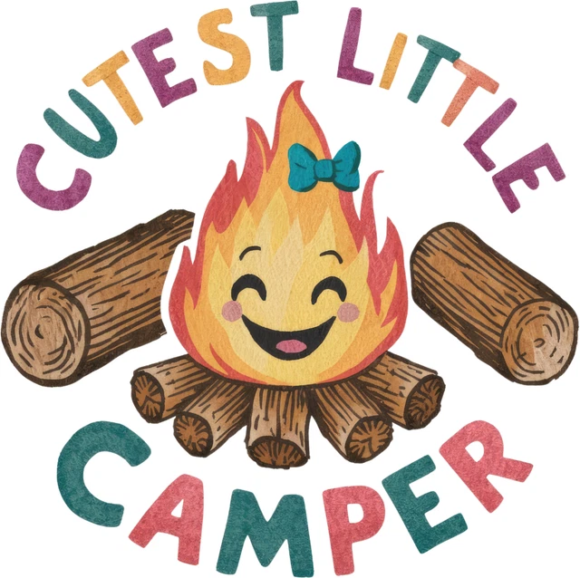 DOPASTICKER Camping Sticker Cutest Little Camper Less Fire Tent ...