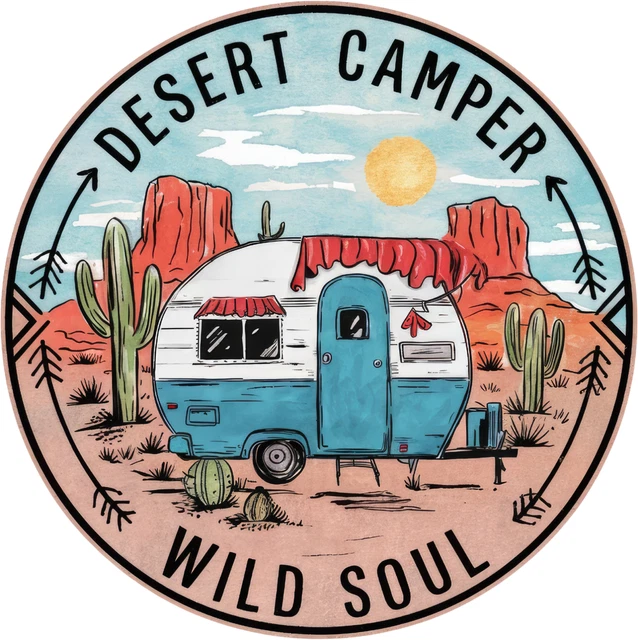 DOPASTICKER Camping Sticker Desert Camper Wild Soul Fire Tent Outdoors ...