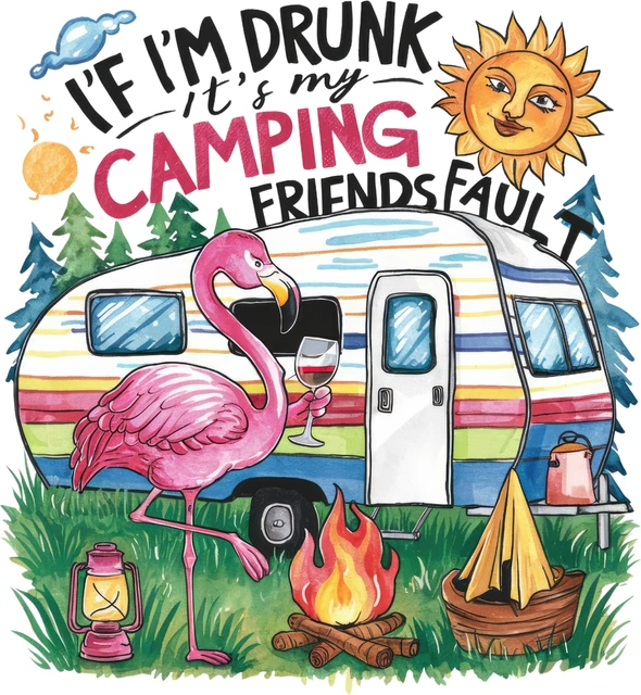 DOPASTICKER Camping Sticker If I'M Drunk Camping Fire Tent Woods ...